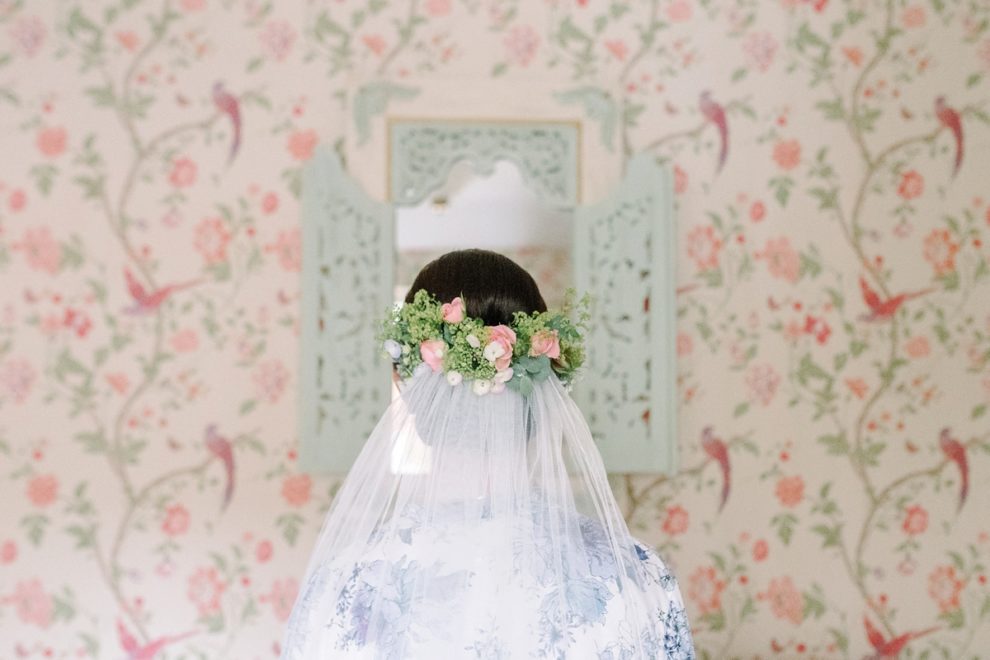 A Justin Alexander Gown for a Wildflower and Butterfly-Inspired Wedding ...
