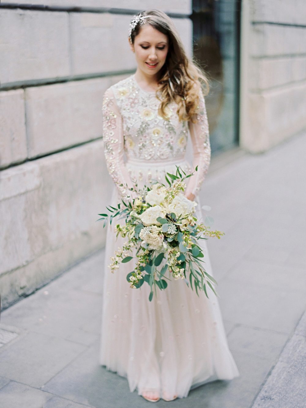 A Floral Needle and Thread Dress for an Elegant Devonshire Terrace ...
