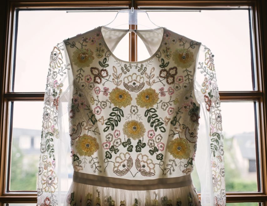 An Embroidered Needle & Thread gown for a Colourful Humanist Ceremony ...