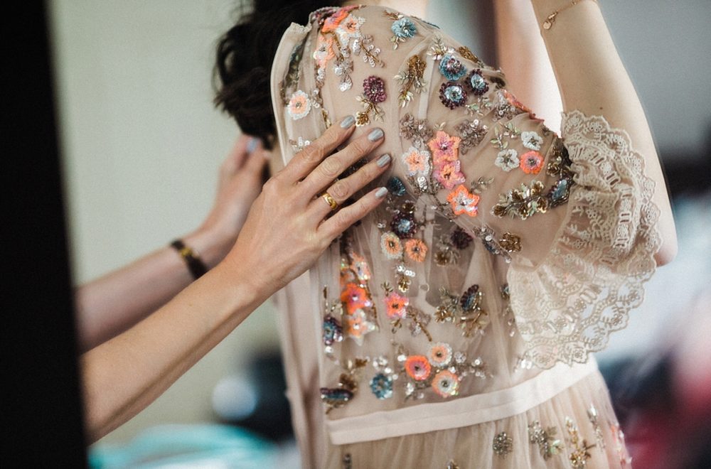 A Floral Needle & Thread Dress for a Modern London Pub Wedding | Love ...