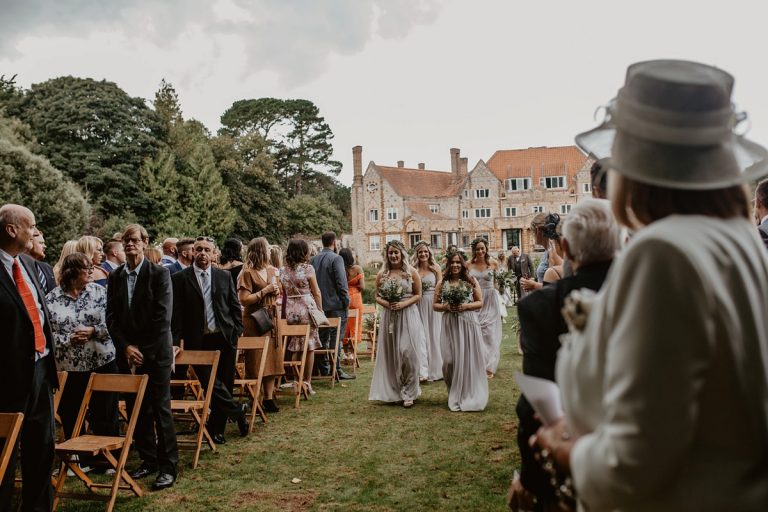 A Fun + Rustic September Woodland Wedding with an Elegant Backless ...