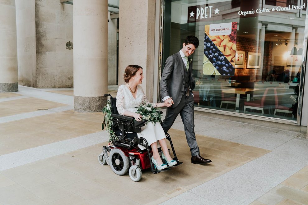A Disabled Bride with a First Look, Geometric + Botanical Inspired ...