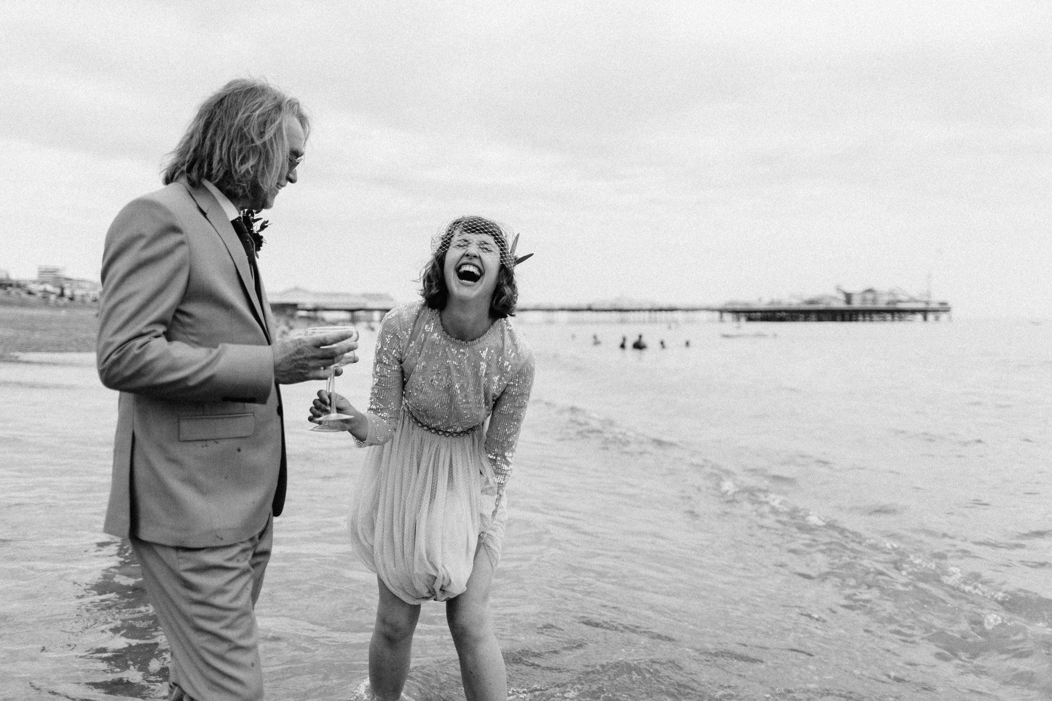 A Micro Wedding on Brighton Beach and a Bride in a Needle & Thread ...