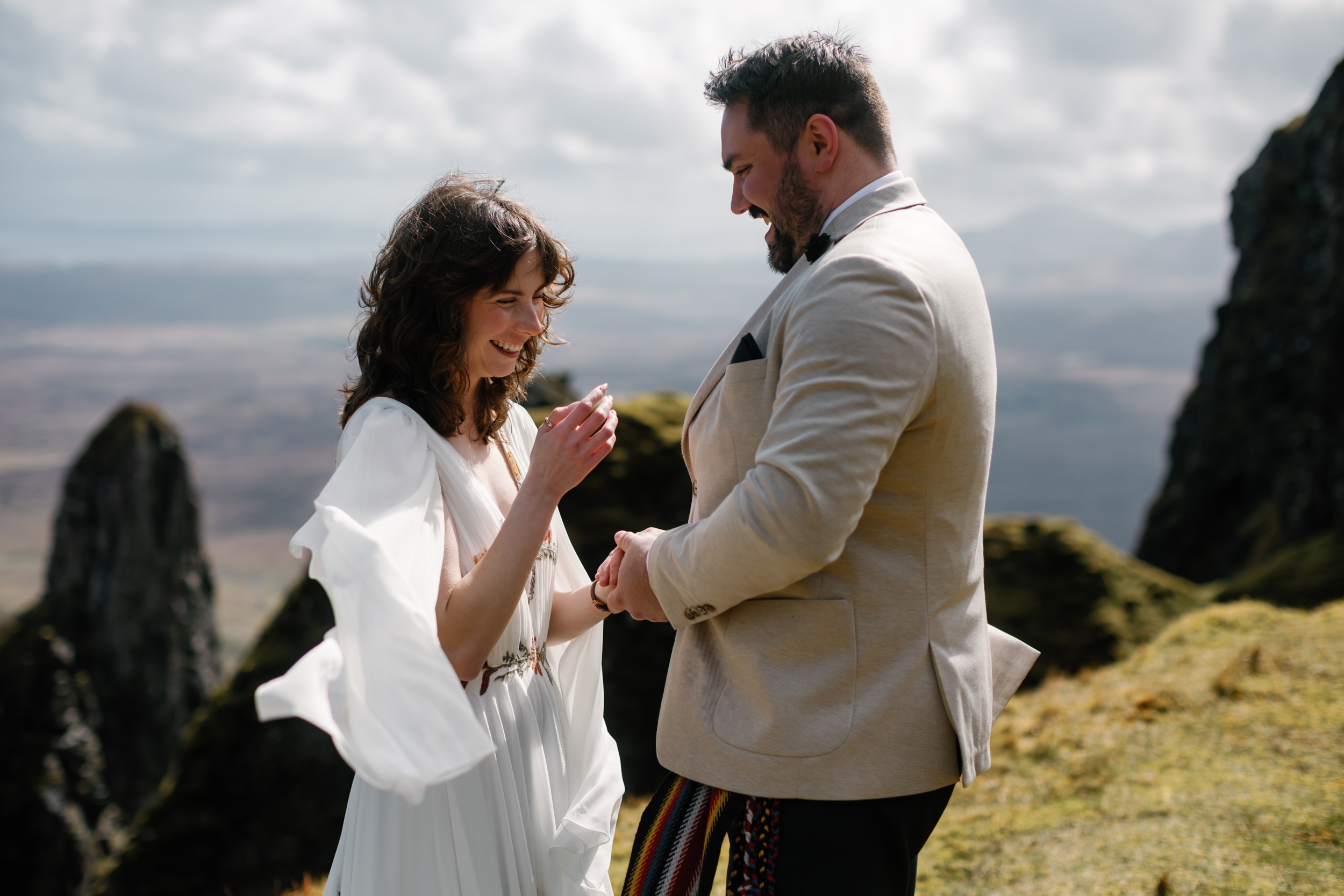 Floral Dress Isle of Skye Elopement at The Quiraing